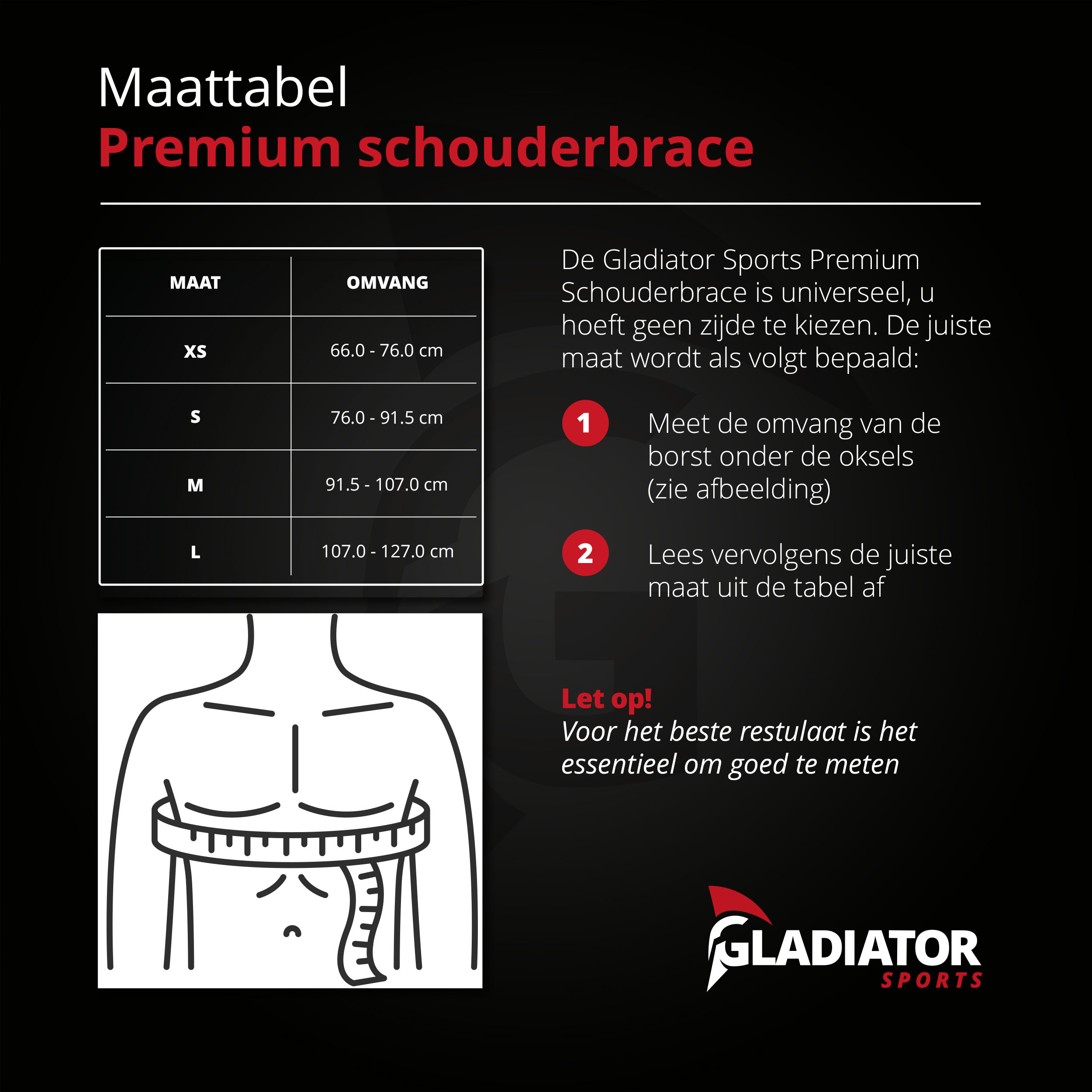 Gladiator Sports Premium Lichtgewicht Schouderbrace - Gladiator goalkeeping